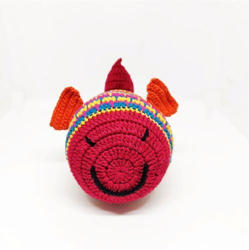 Handmade Crochet Fish Rattle - Eco-Friendly Toy for Infants