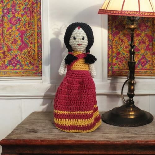 Handmade Crochet Indian Doll - Eco-Friendly Toy for Kids