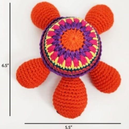 Handmade Crochet Turtle Rattle - Eco-Friendly Baby Toy